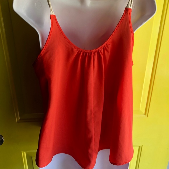 Peppermint | Tops | Orange Flowy Tank By Peppermint Size Medium | Poshmark